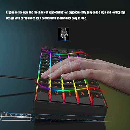 Wuqioei RGB Gaming Keyboard,61 Keys USB Wired PC Keyboard, 5 Adjustable Levels Mechanical Keyboard for Win XP/Vista 32/64bit/Win 7 32/64bit/Win 8/Win 8 Pro,FN Combination Shortcut Keys