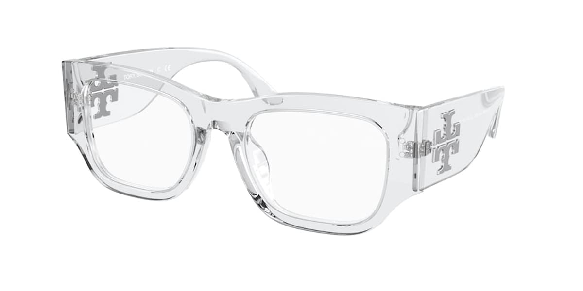 Tory Burch TY7145U 1821SB 52MM Clear Transparent/Clear and Blue Light and Etc. Rectangular Sunglasses for Women + BUNDLE With Designer iWear Eyewear Kit