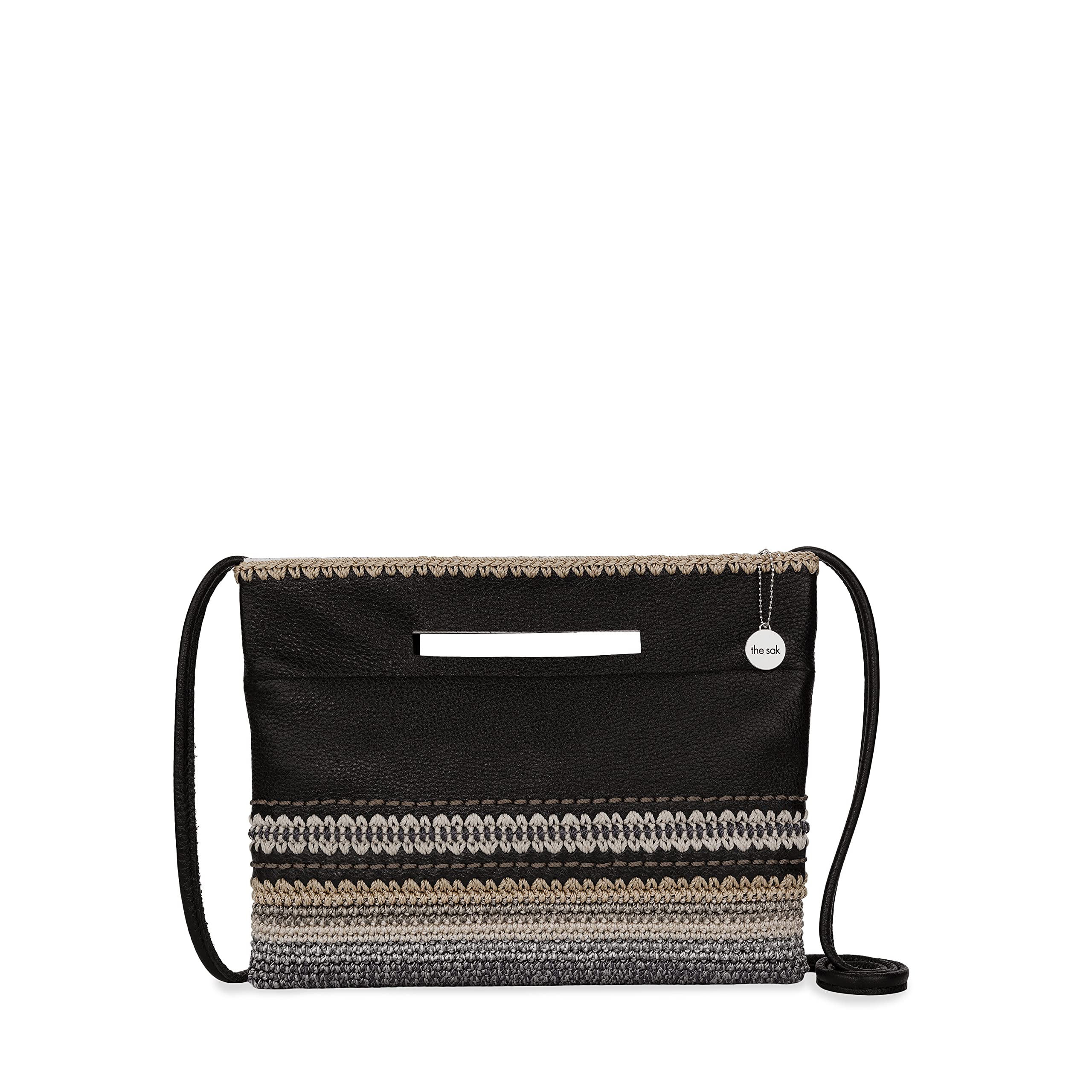 The Sak Linden 3-in-1 Convertible Crossbody Bag in Crochet, Adjustable Multi Use Strap, Black Seminyak