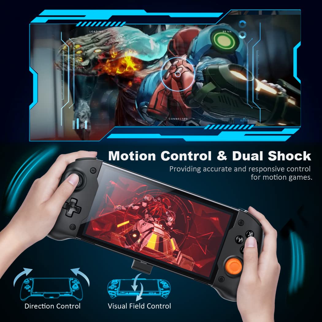 Switch OLED Grip Controller for Switch OLED Model, Switch Comfort Grip Ergonomic Controller Game pad with Back Button, Motion Control Compatible with Nintendo Switch OLED Model Handheld