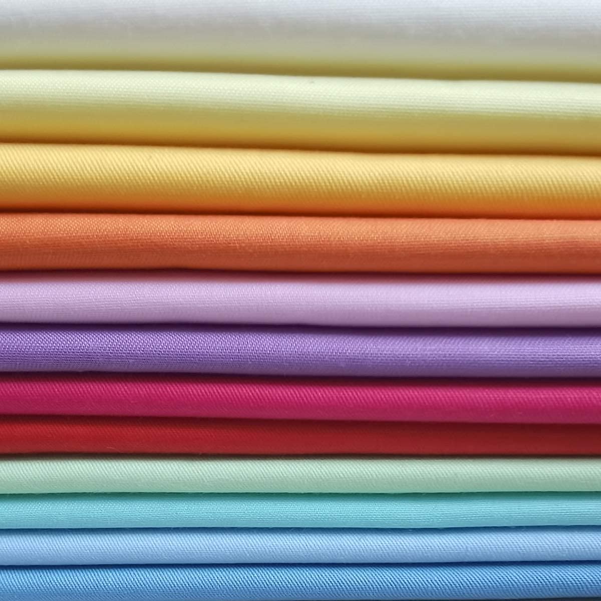 Mililanyo 16pcs 18 x 22 inches Cotton Fabric Premium Solid Precut Fabric Pure Quilting Fat Quarter Bundles Patchwork for Sewing DIY Craft