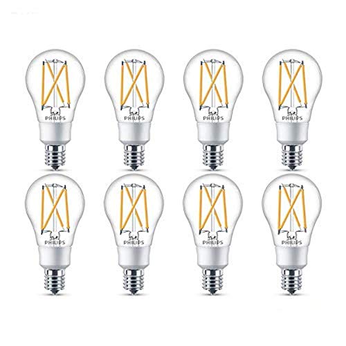 Philips LED Flicker-Free Dimmable A15 Light Bulb, 350 Lumen, Soft White Light (2700K), 3.8W=40W, E17, Title 20 Certified, 8-Pack