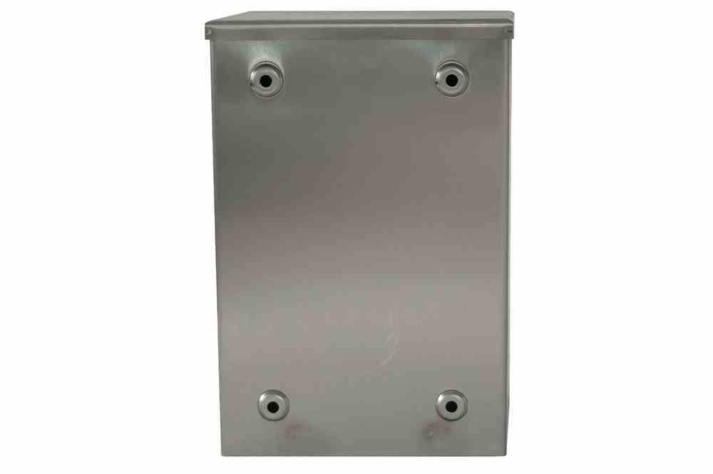 Stainless Steel Enclosure - 24" x 24" x 12" - Flip Cover Lid - Natural Finish - N3R