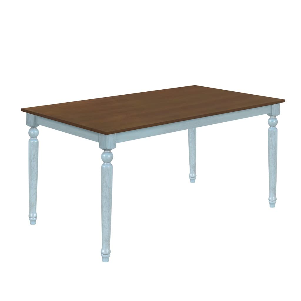 MJWDP 6 Piece Wooden Kitchen Dining Table Set with 1 Bench and 4 Upholstered Chairs, Light Green