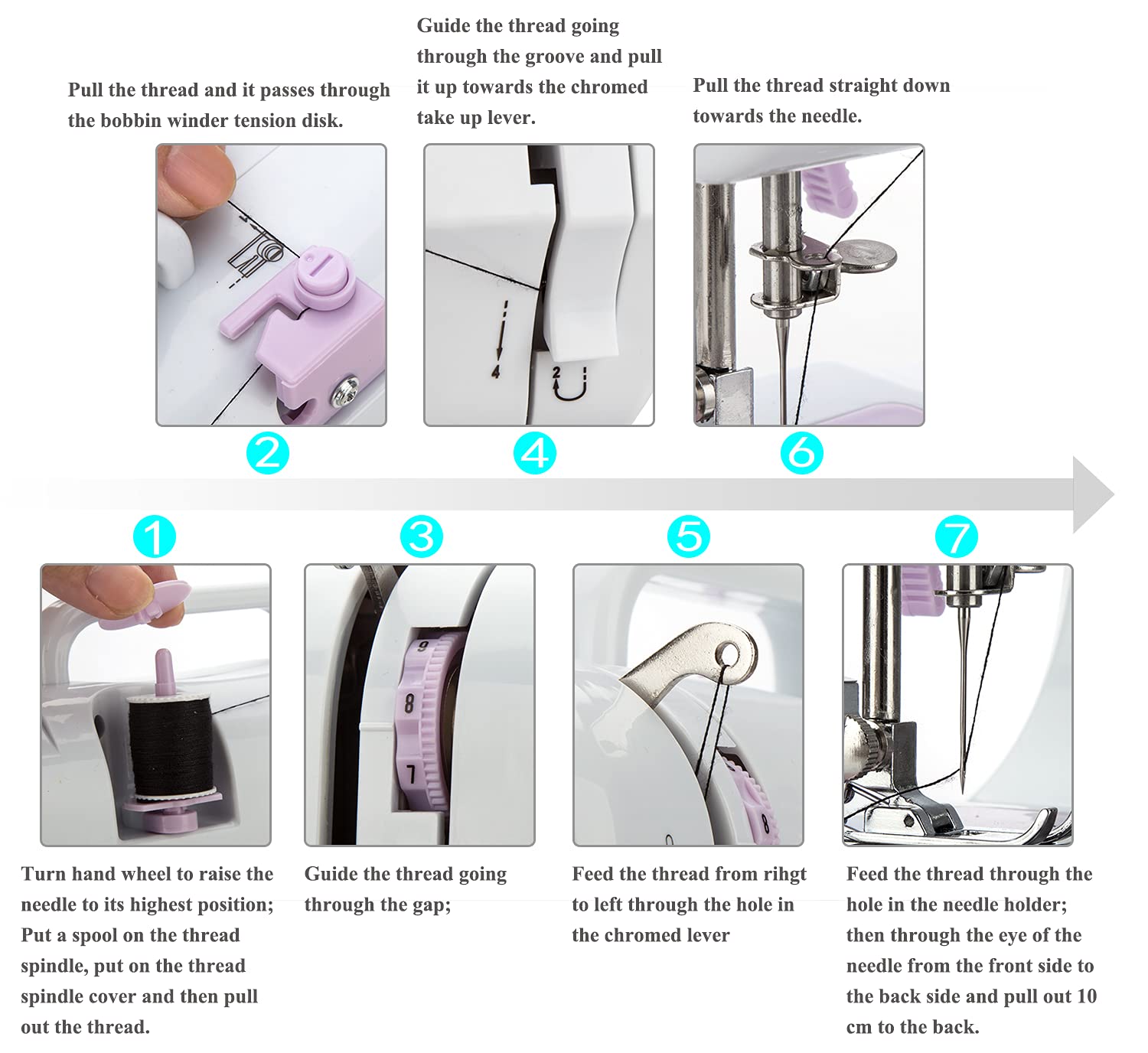 Mini Sewing Machine by Phildim (Including Extension Table and Sewing Supplies Set) - Small Electric Overlock Sewing Machines with 2 Speed 12 Built-in Stitch Patterns PD-005-A9
