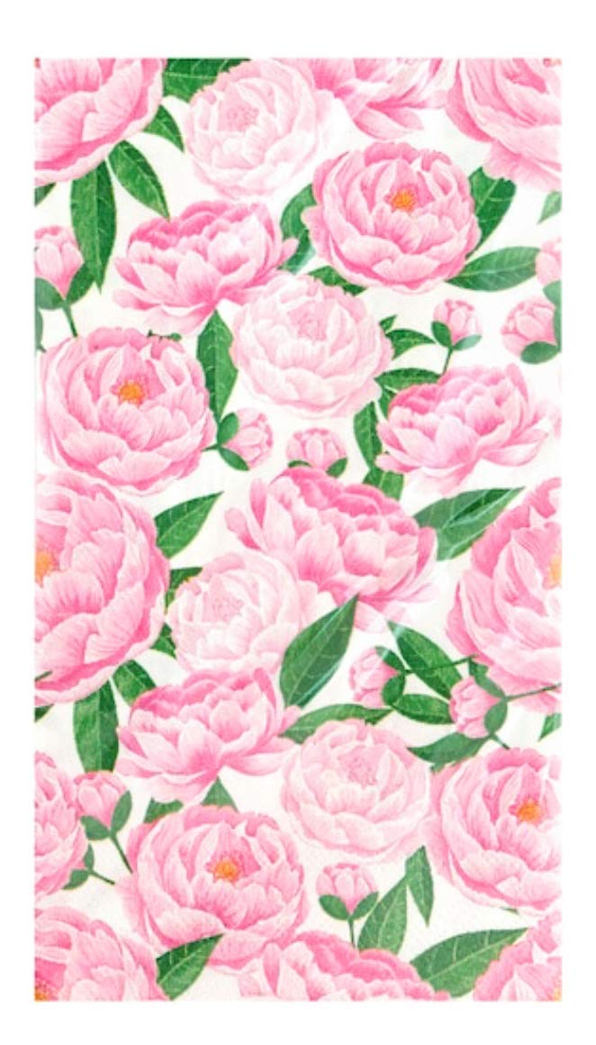 MSPCI Peonies Guest Towels Hostess Napkins by Celebrate It Spring, 24ct. Pink