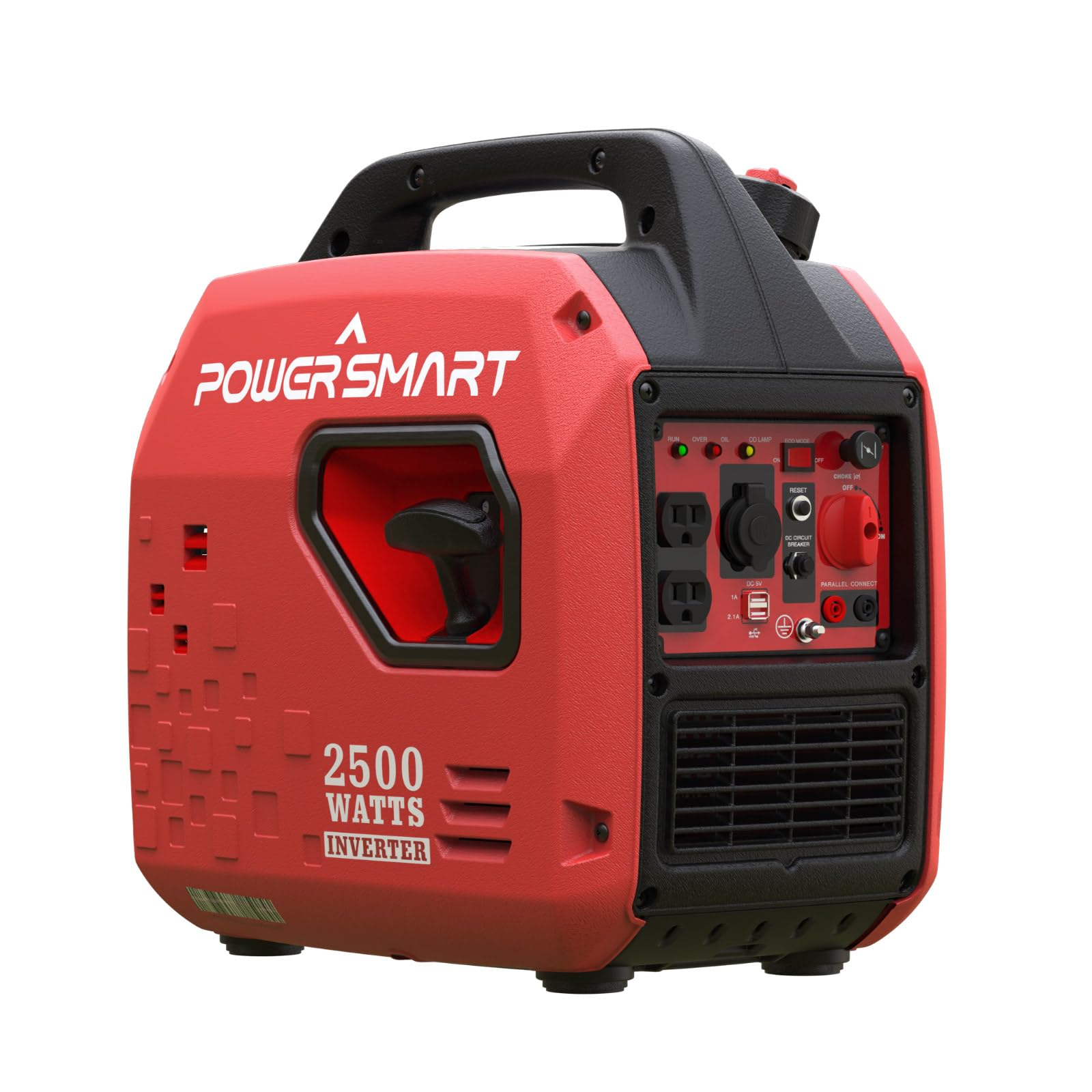 PowerSmart 2500-Watt Super Quiet Portable Inverter Generator, Gas Powered, High Fuel-Efficient Generator, Lightweight for Camping Home Use CARB Compliant PS5025 2024Version
