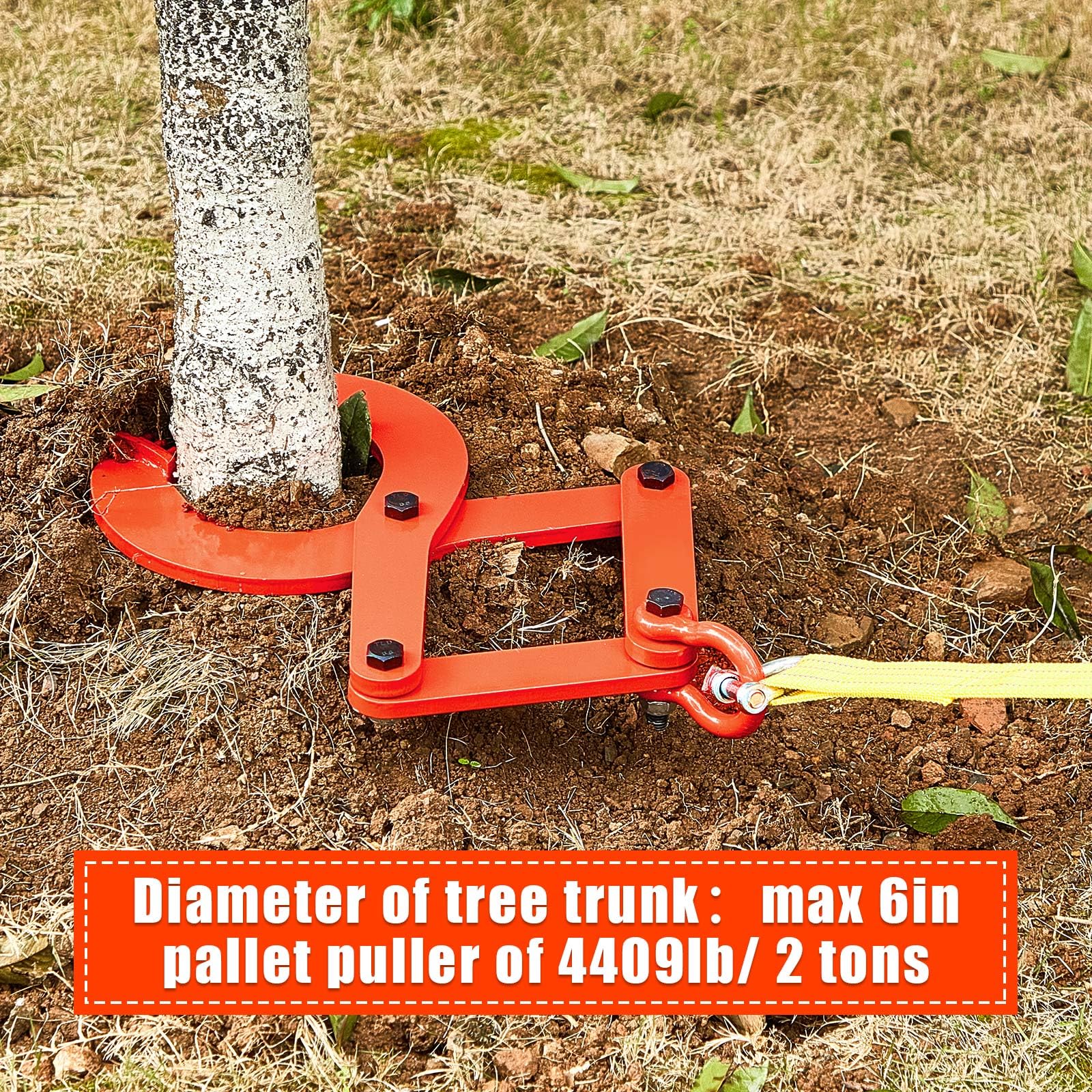 Wowangce Truck Pallet Puller Clamp Kit 2t/4409lbs Pallet Puller Clamp Truck Pallet Pulling Scissor Grabber Hook and 2" x 13.1ft Tow Strap Nylon Webbing with Gloves for Pulling Pallets Wood Heavy Thing