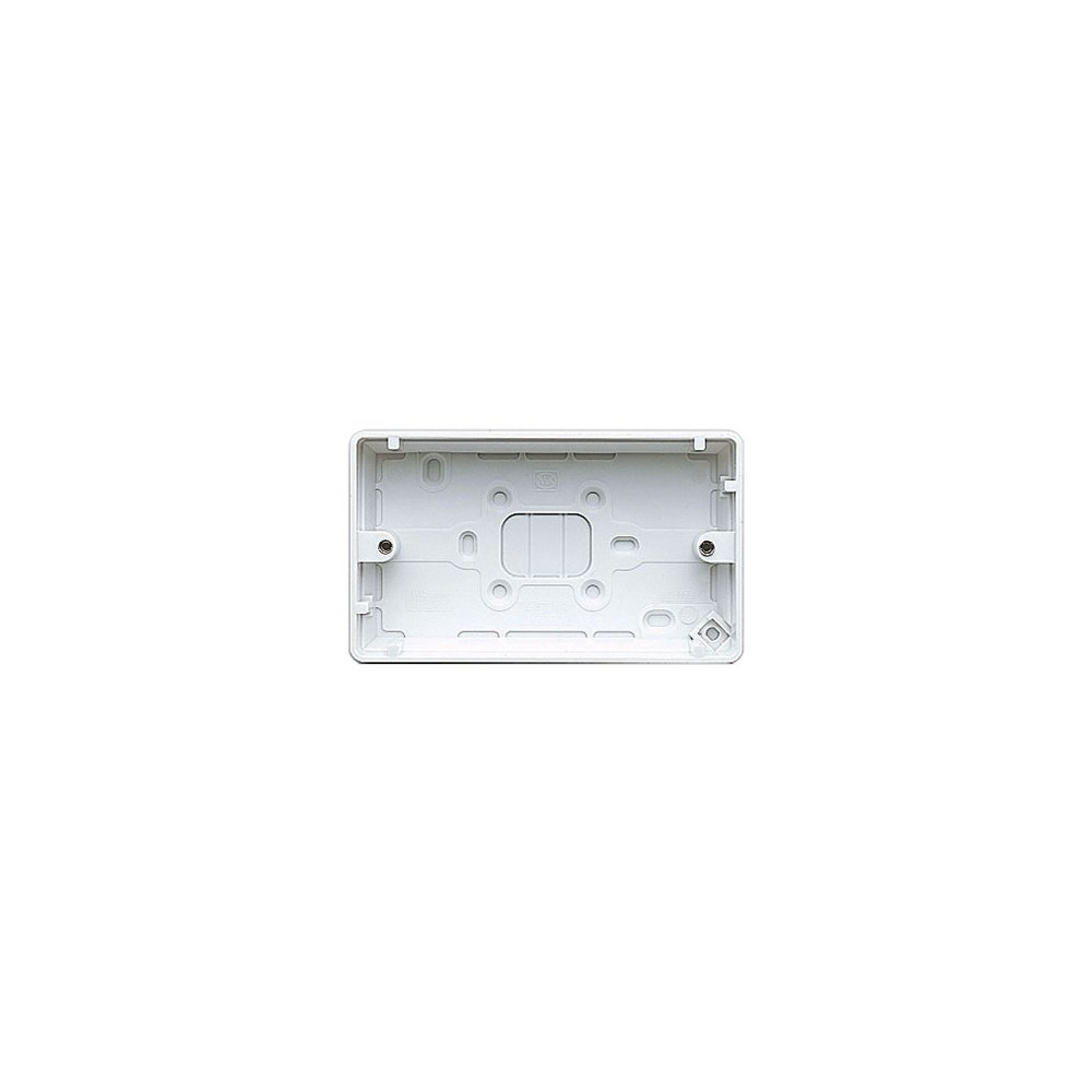 MK Electric K2142WHI Moulded Surface Mounting Box for 2 Gang Logic Plus Power Accessories, White, 30 mm