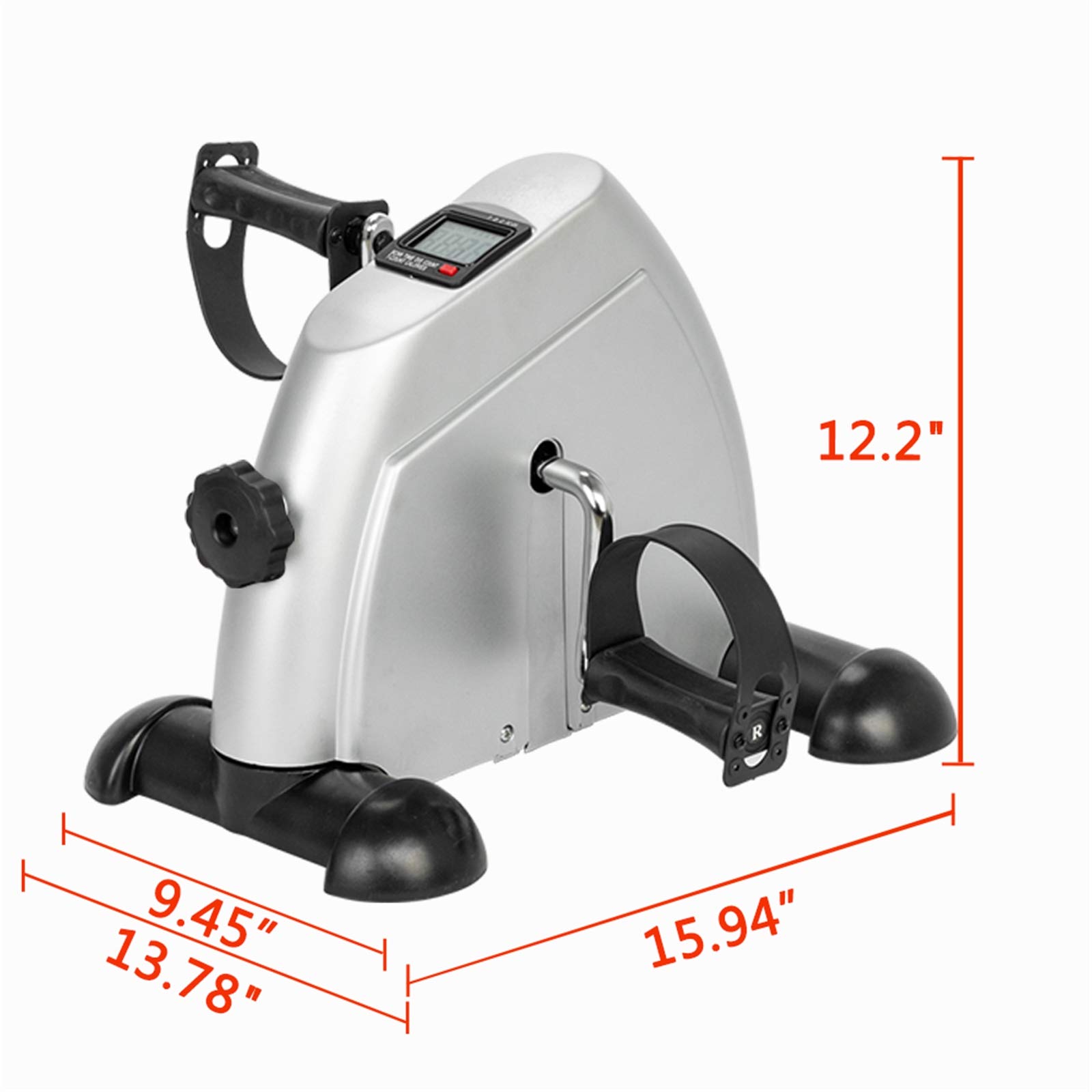 YUFUDE Mini Exercise Bike, Under Desk Bike Pedal Exerciser Foot Cycle Arm & Leg Pedal Exerciser with LCD Screen Displays