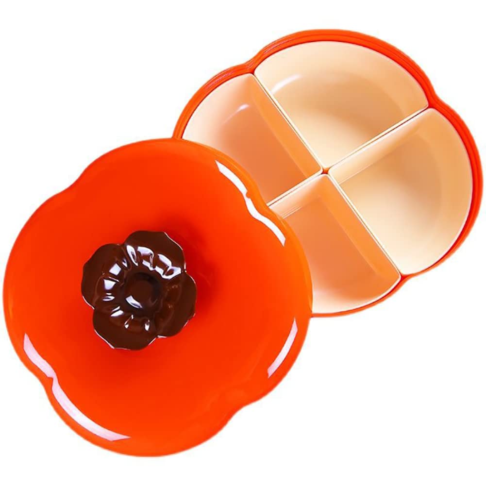 Taiuloo Divided Serving Tray with Lid, 4 Compartment Removable Snack Platter Container, BPA-Free Storage Box for Appetizer, Snackle, Candy, Fruit, Nut, Veggie, Parties Entertaining Dishwasher Safe