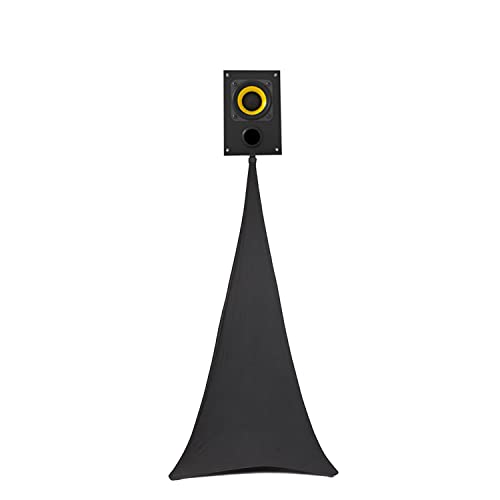 Speaker Stand Tripod Stretch Covers,360 Degree Cover Made of stretchable high-elastic spandex material, with velcro and free bag. (Black-2 Pack)
