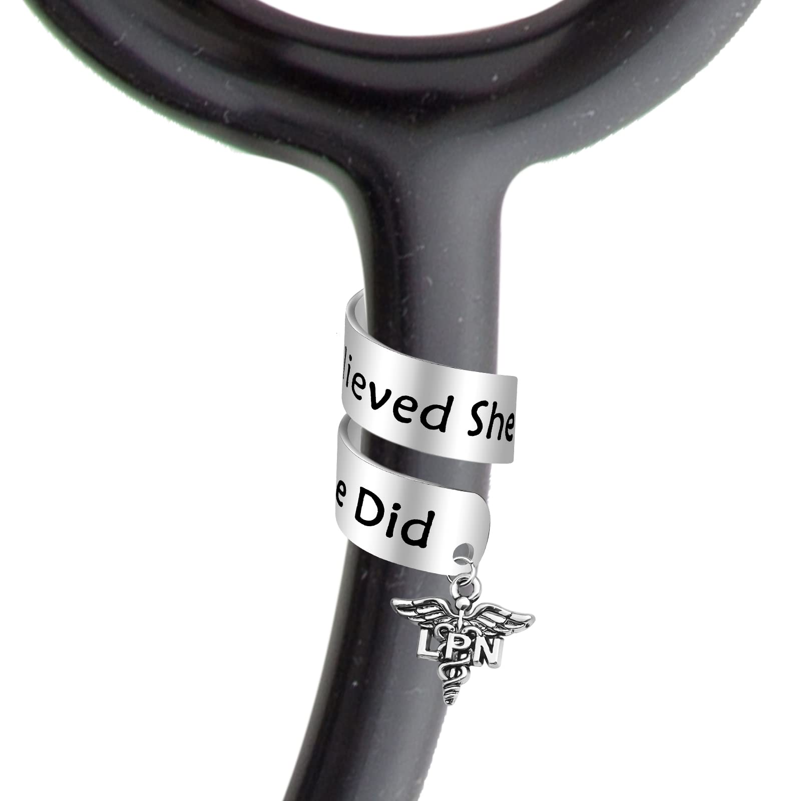 Zuo Bao Inspirational Gift LPN Nurse Stethoscope ID she believe she could so she did Stethoscope ID Licensed Practical Nurse Gift (LPN-2)