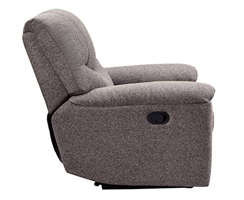 Manual Handel Adjustable Fabric Single Recliners Sofa Padded Seat and Back Chair for Living Room, Bedroom and Home Theater Seating (Brown)