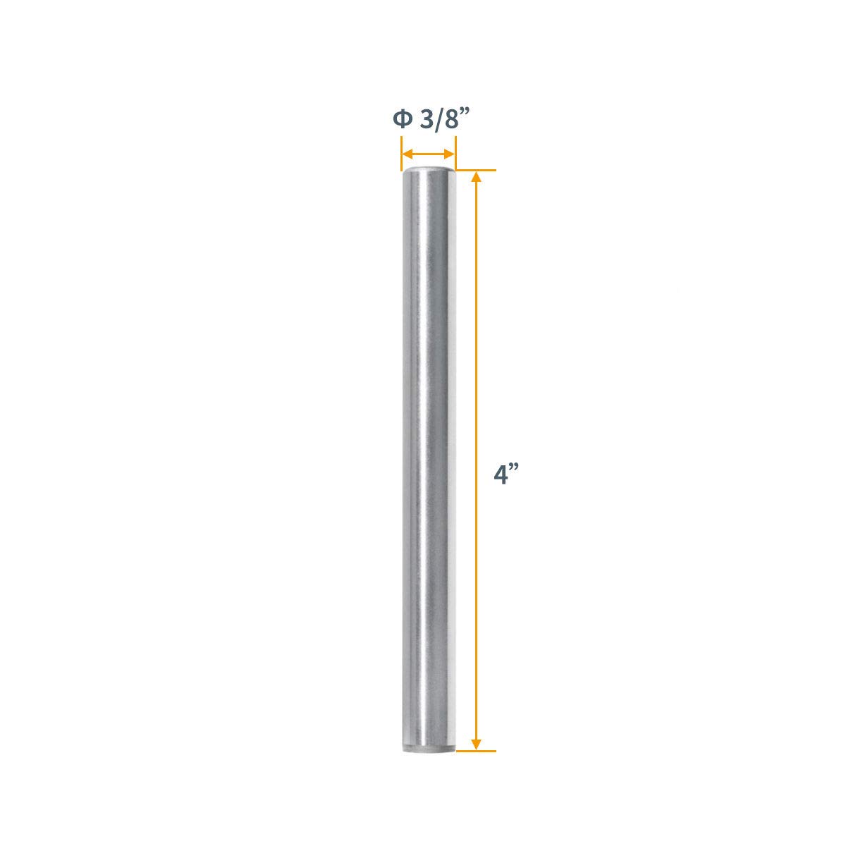 POWERTEC 71473 Hardened Steel Dowel Pins 3/8 Inch | Heat Treated and Precisely Shaped for Accurate Alignment β 4 Pack