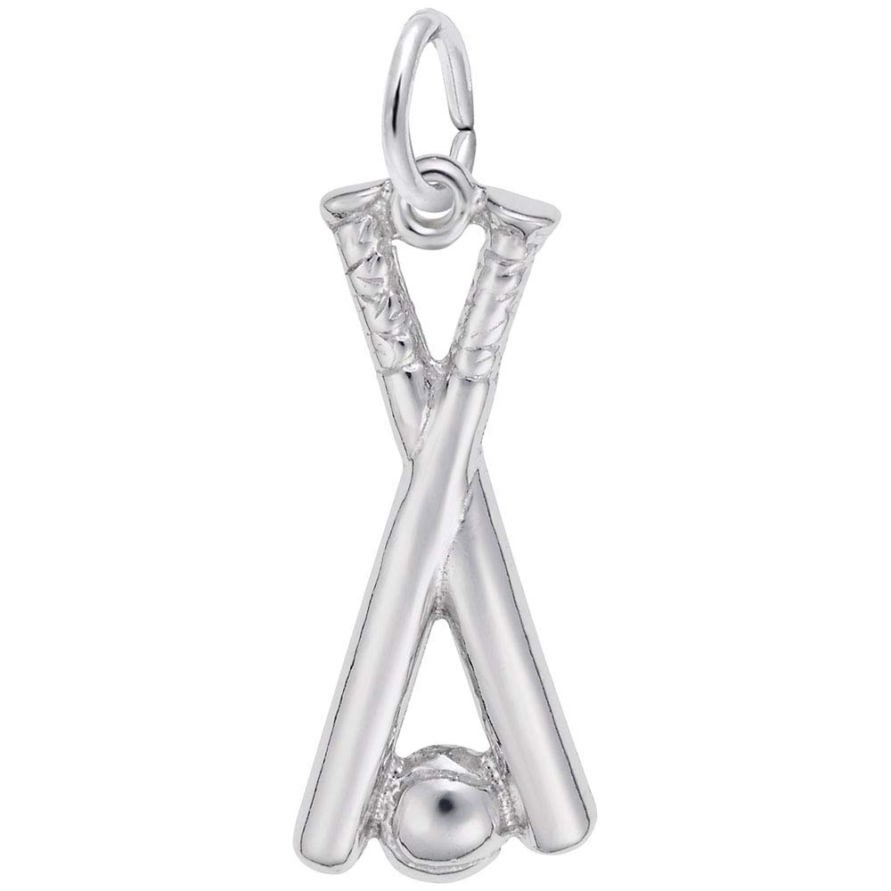 Rembrandt Charms 925 Sterling Silver Ball & Bat Charm Pendant