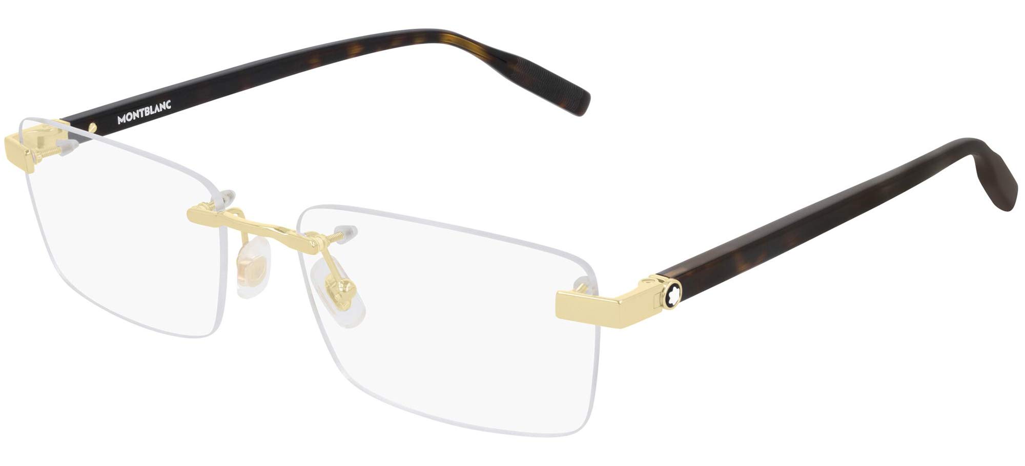 Montblanc Rimless Eyeglasses MB0055O 006 Gold/Havana 59mm 0055