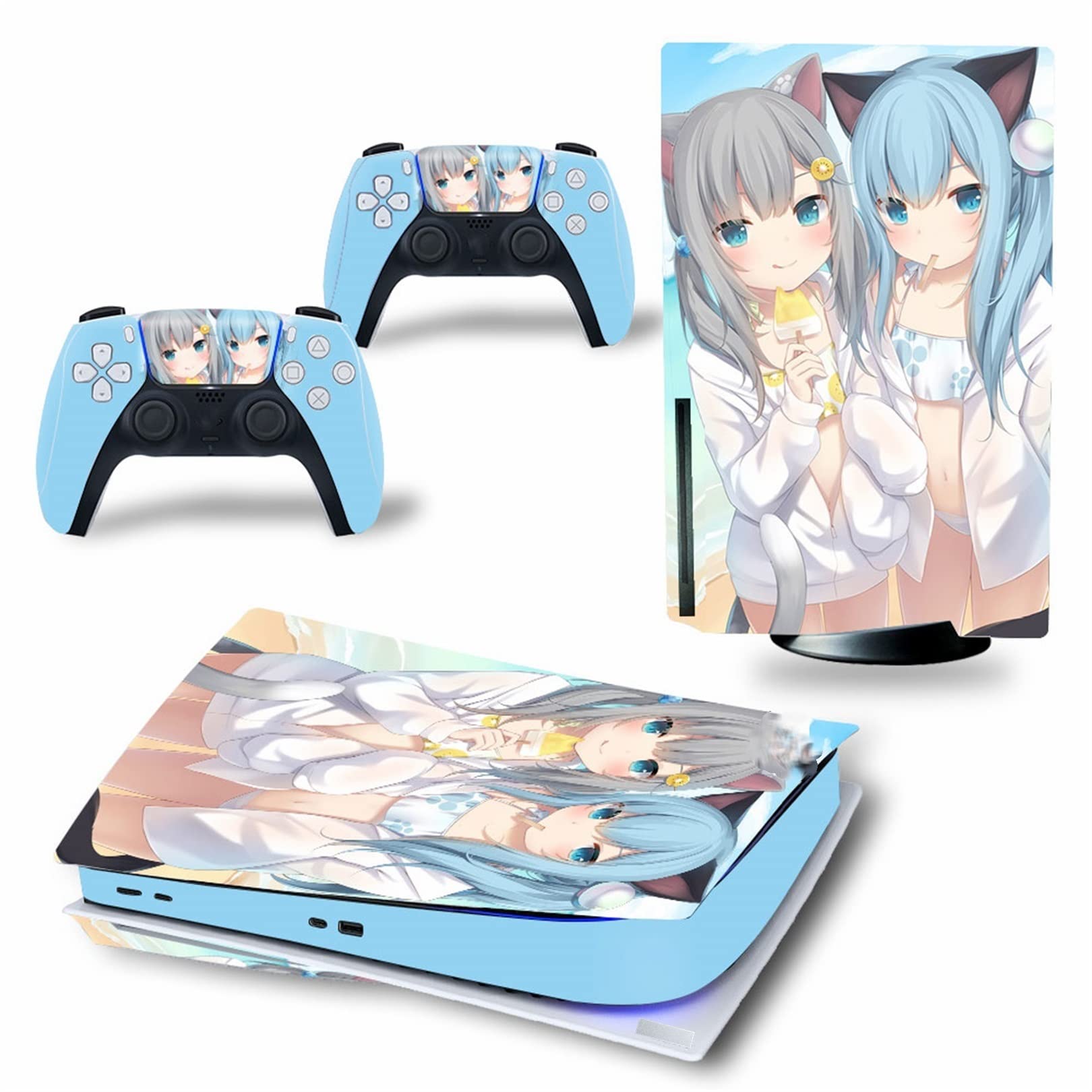 WREXIL LEEWEE for PS5 Skin Disc Edition & Digital Edition Console and Controller Vinyl Cover Skins Wraps Scratch Resistant, Compatible with for PS5 353113 No Foaming (Size : Disc Version)