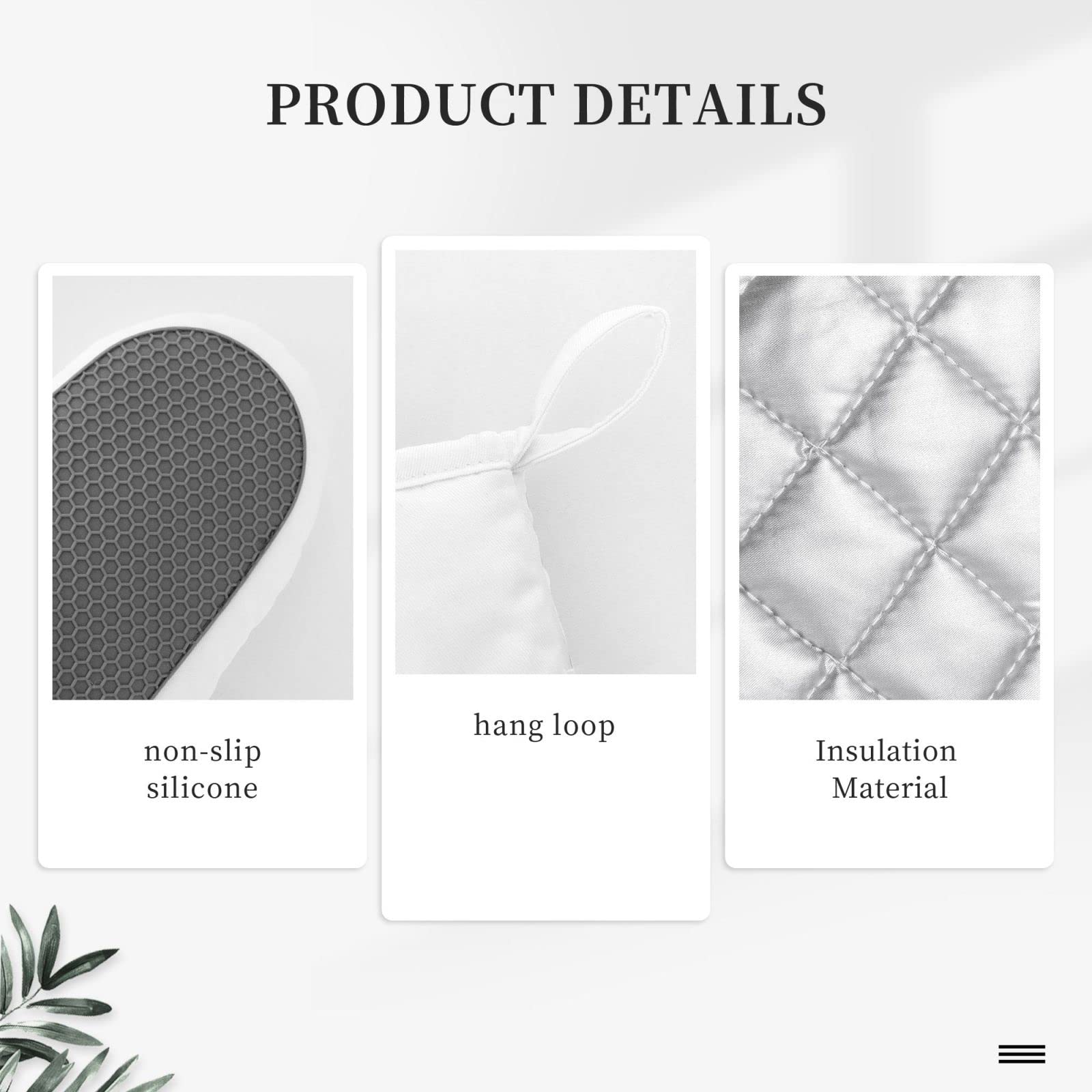 Silicone Heat Resistant Oven Mitts Set, Halloween Human Skull Skeleton Best Friend Waterproof Non-Slip Thick Gloves for Kitchen BBQ Cooking Grilling Baking, Sets of 2, 11 in