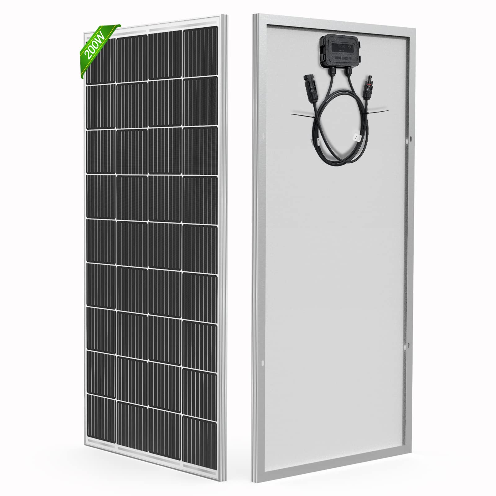WERCHTAY 200 Watt Solar Panel 9BB Monocrystalline Cell, High-Efficiency Module PV Power Charger 12V Solar Panels for Homes Camping RV Battery Boat Caravan and Other Off-Grid Applications (200W)