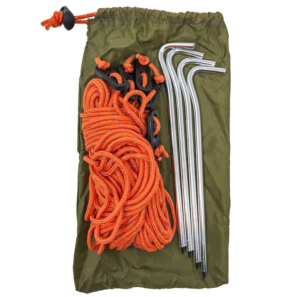 Self Reliance Outfitters Pathfinder Waterproof Nylon Tarp, OD Green, 7'8" x 7'8", Lightweight, Water-repellent, for Hiking, Tactical, Camping Use