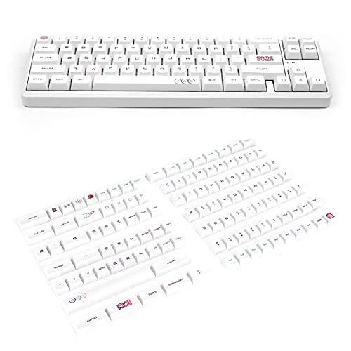 Yoidesu 118 Keys PBT Keycaps, Oil Resistant XDA Cartoon Keycap for General Mechanical Keyboard Gaming Keyboard Keycap with Shaft Puller(White)