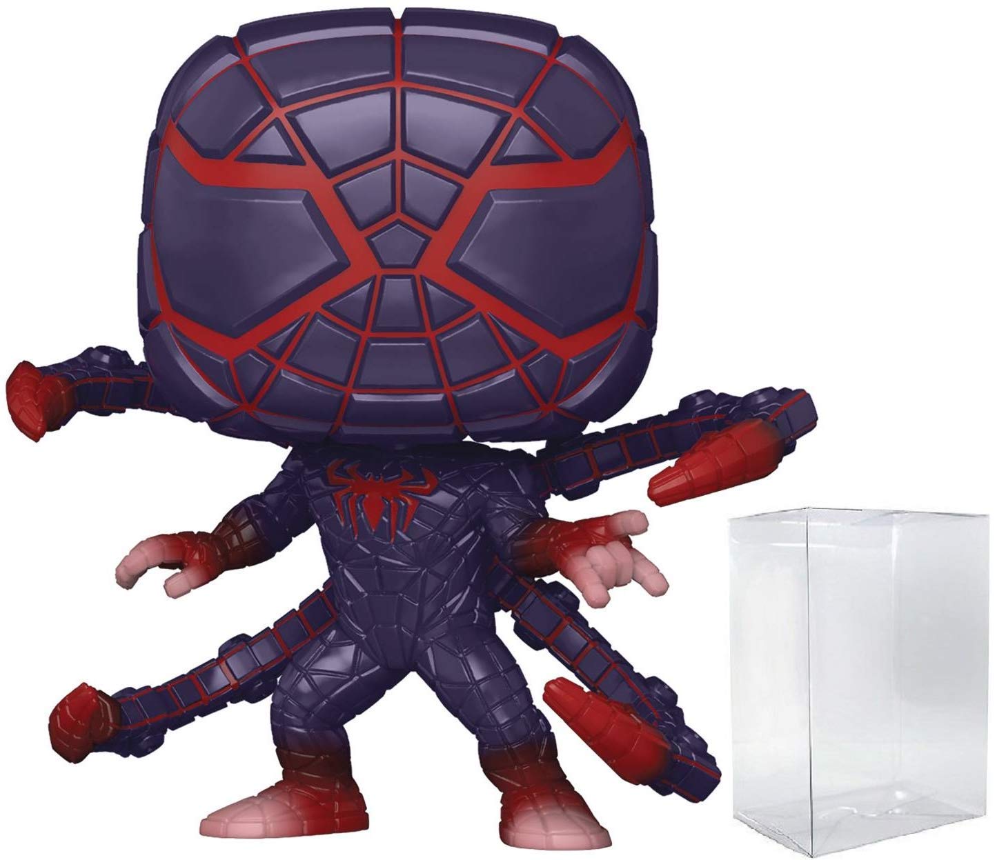 Spider-Man POP Marvel Video Game - Miles Morales Programmable Matter Suit Funko Pop! Vinyl Figure (Bundled with Compatible Pop Box Protector Case), Multicolor, 3.75 inches