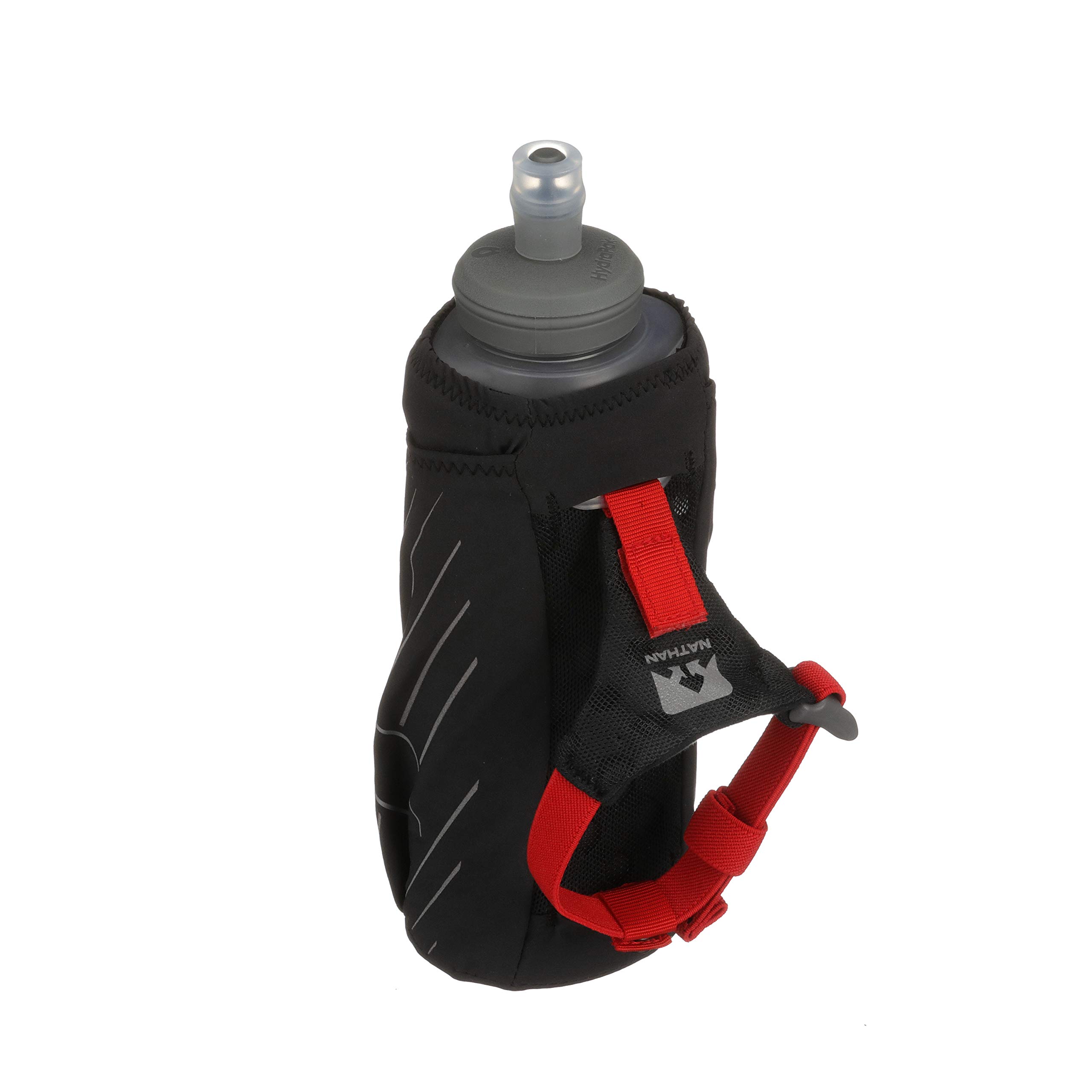 Nathan Handheld ExoDraw/ExoShot 2.0 18oz / 14oz Insulated Soft Flask β Portable Hydration Bottle for Marathons, Hiking, Ultra Running and Outdoor Activity (Black Insulated 18oz, 18oz)
