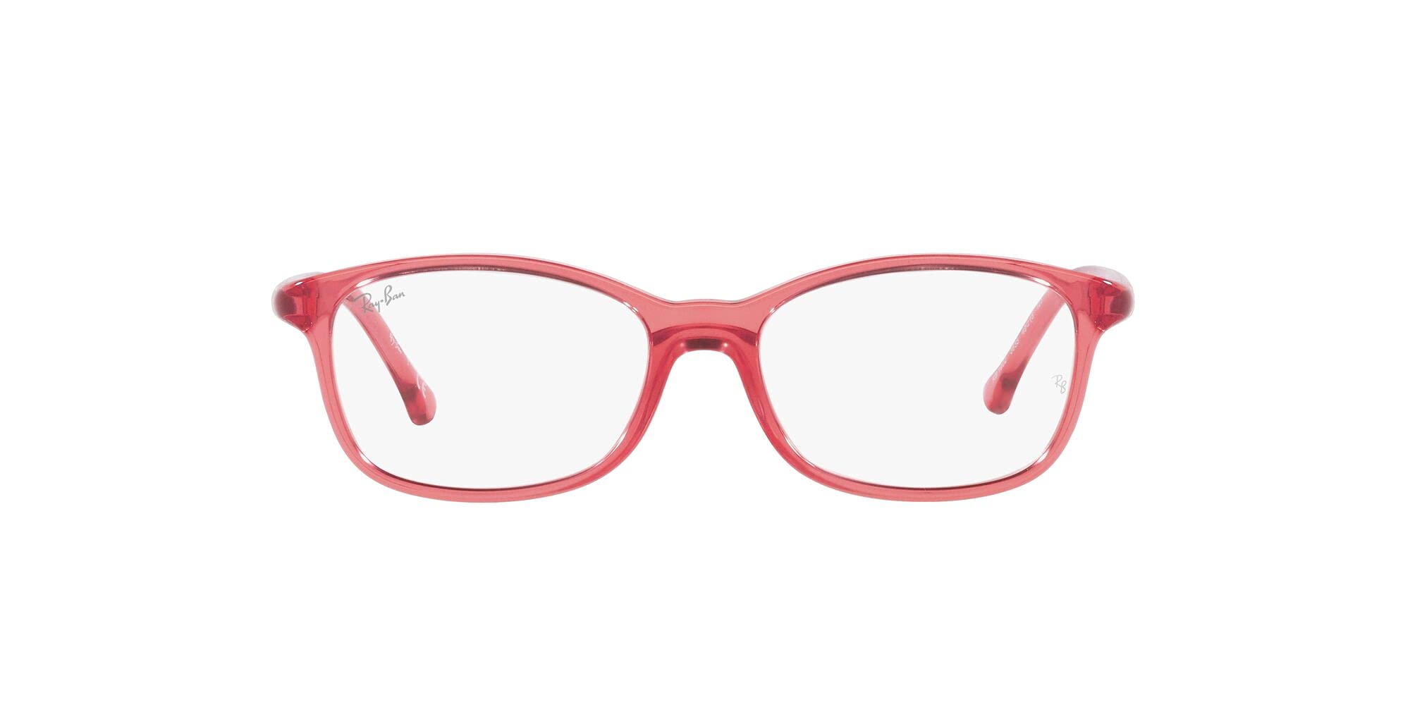 Ray-Ban Junior Kids' RY1902 Rectangular Prescription Eyewear Frames, Transparent Fuchsia/Demo Lens, 47 mm