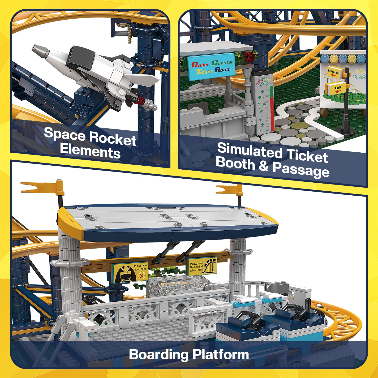 MyGoci Mygoci Roller Coaster Building Set with Passenger Train 2023 Newly Release, Electrical Amusement Park Track Education Construction Toy, Great Gift Idea for 14+ Teens & Adults (3238+ Pieces)
