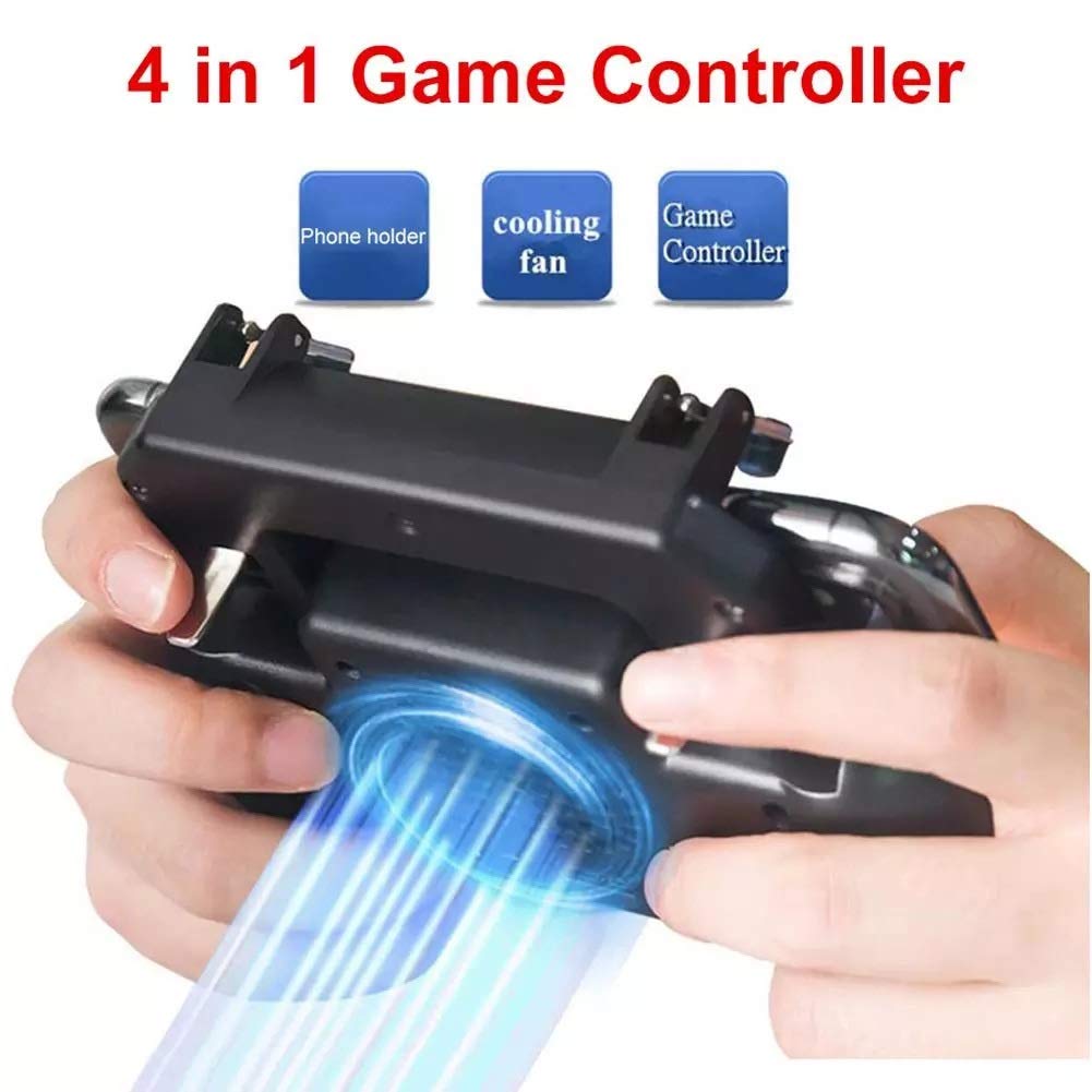 WYKDD Gaming Grip Portable Durable Upgraded 4 in 1 Game Mobile Controller with Cooling Fan Game Joystick for 4-6.5 Inch Phone