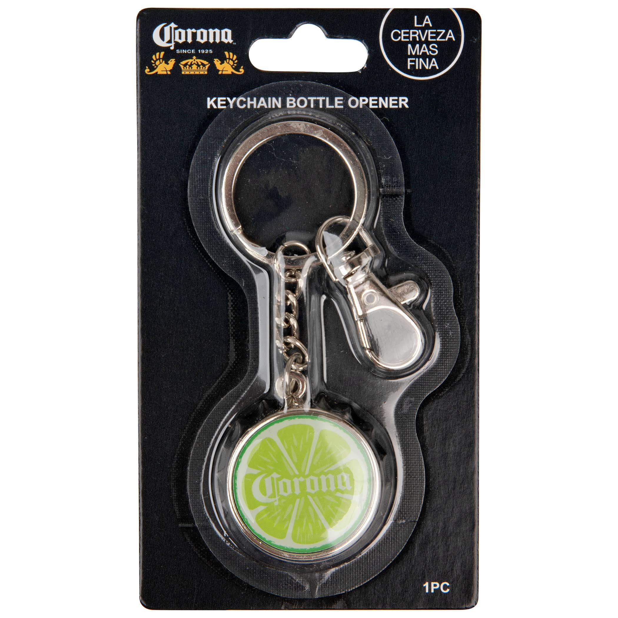 West Coast Novelty, Corona Extra Lime Wedge Bottle Opener Keychain, Green, One Size