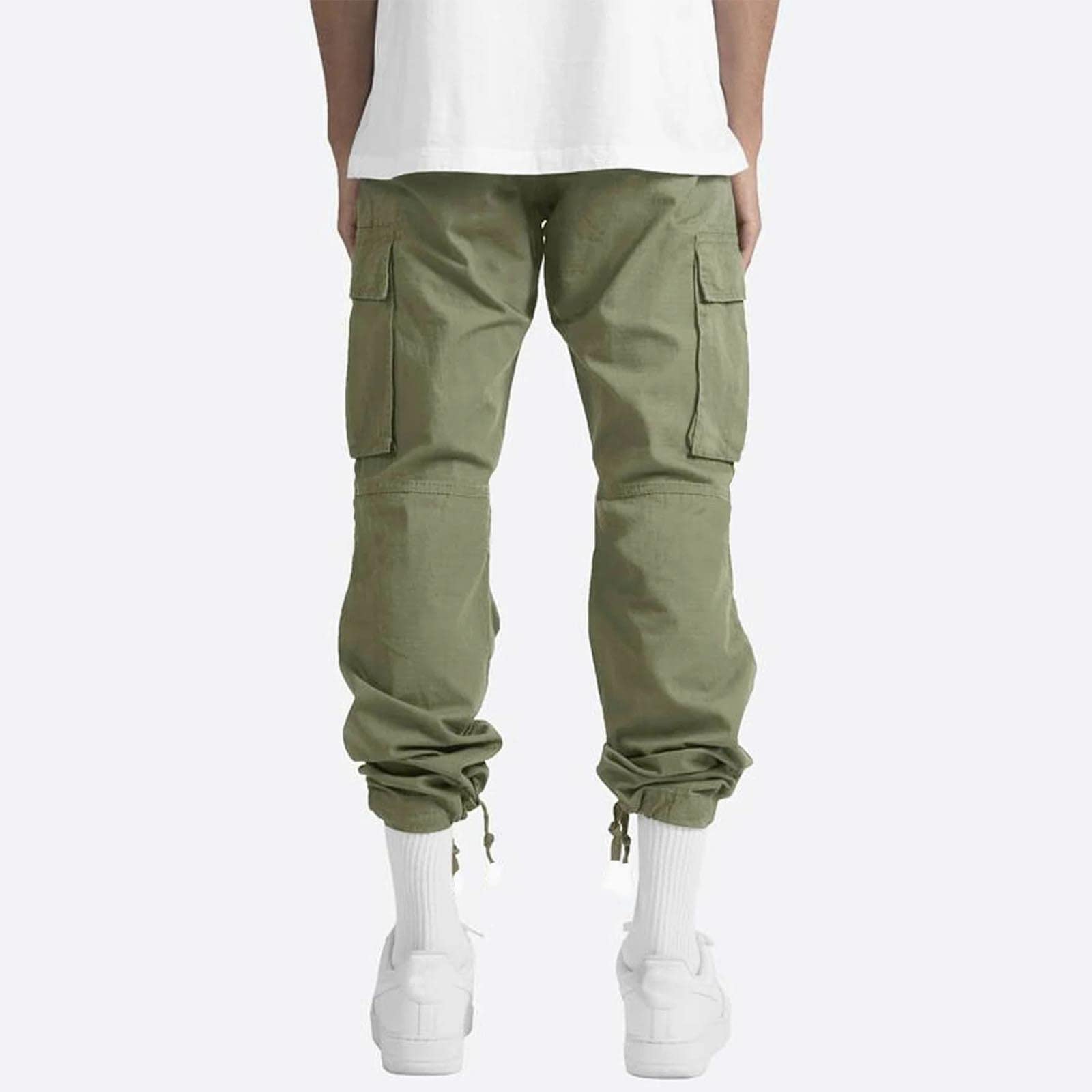 Men's Tactical Cargo Joggers Pant Sport Work Sweatpants Tapered Athletic Cargo Trousers Utility Pants with Zip Pockets