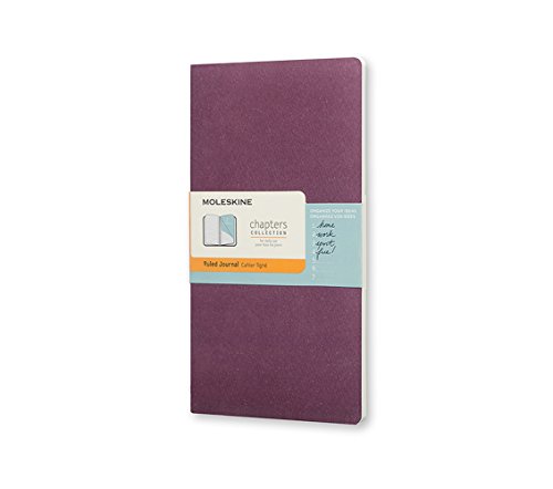 Moleskine Chapters Journal, Slim Pocket, Ruled, Plum Purple, Soft Cover (3 x 5.5)