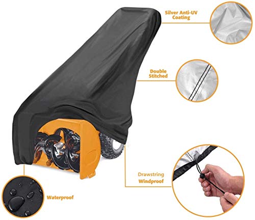 UCARE Snow Thrower Cover Waterproof Dustproof Snow Blower Covers for Most Electric Two-Stage Snow Throwers (L: 60.24x33.07x45.28in/ 153x84x115cm)