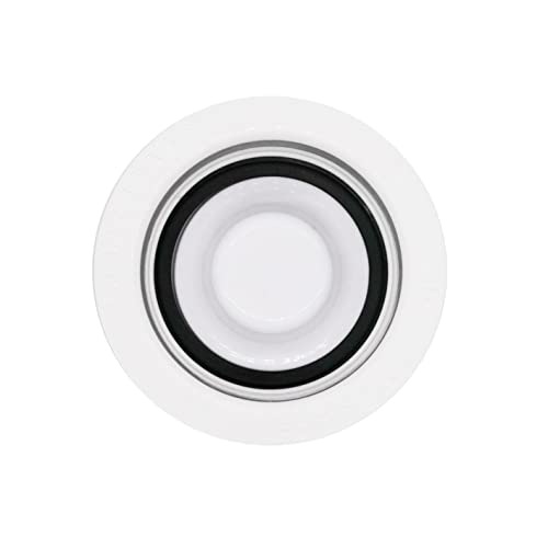 Westbrass CO2195-50 Combo Pack 3-1/2" Wing Nut Twist Style Large Kitchen Sink Basket Strainer and Extra-Deep Collar Kitchen Sink Waste Disposal Flange with Stopper, Powder Coat White
