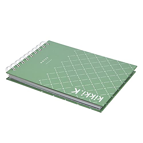 Spiral Coiled Everything Notepad - Thyme: Essentials. 72 Sheets of Quality Colored Paper in 6 Unique Designs. Sturdy Wrapped Greyboard Front and Back Covers by kikki.K