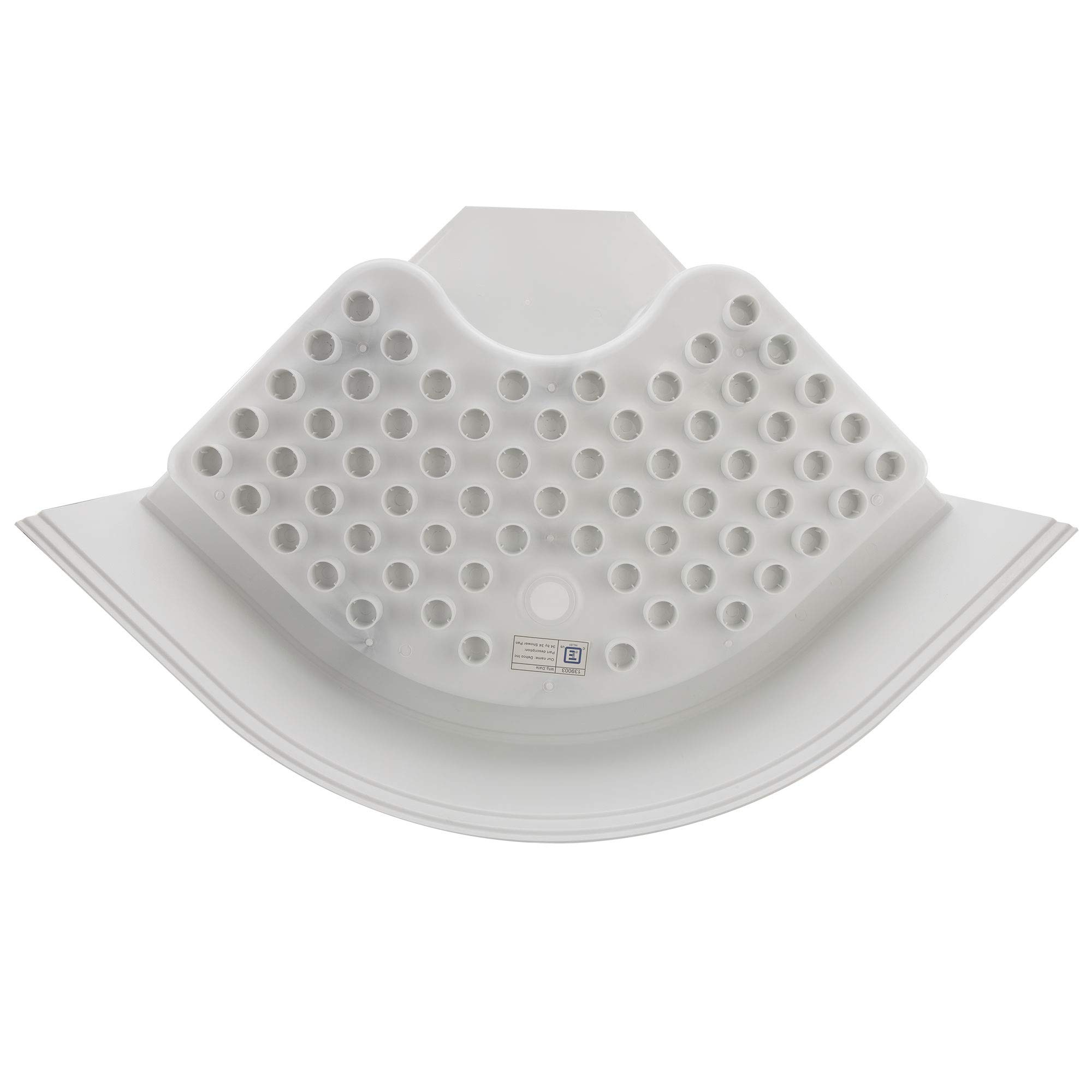 RecPro RV Shower Pan 34" x 34" Corner Radius in White | RV Shower Base | Camper Shower Pan