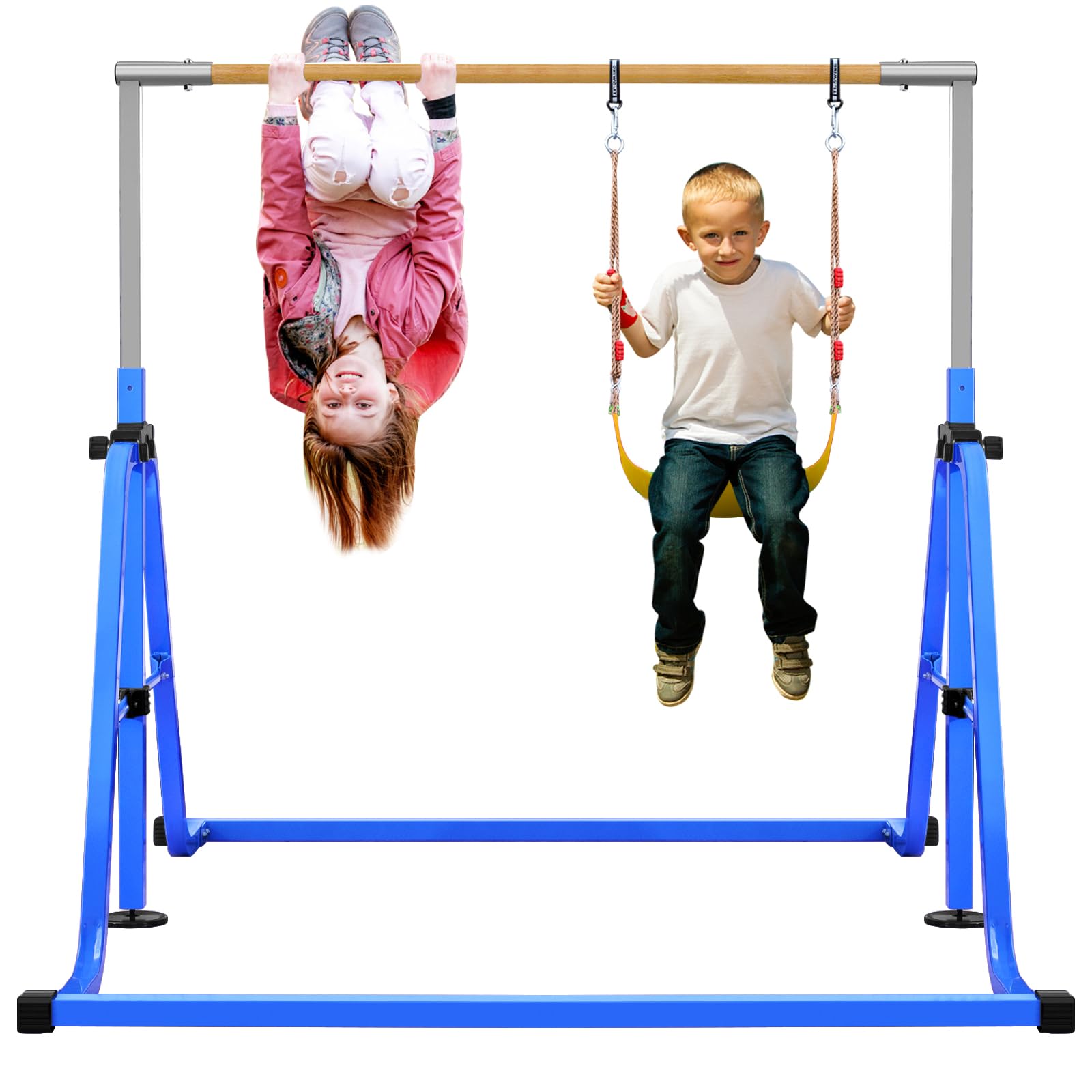 Ravs Gymnastics Bar for Kids with Swing Seat SetMax Load 170LBS