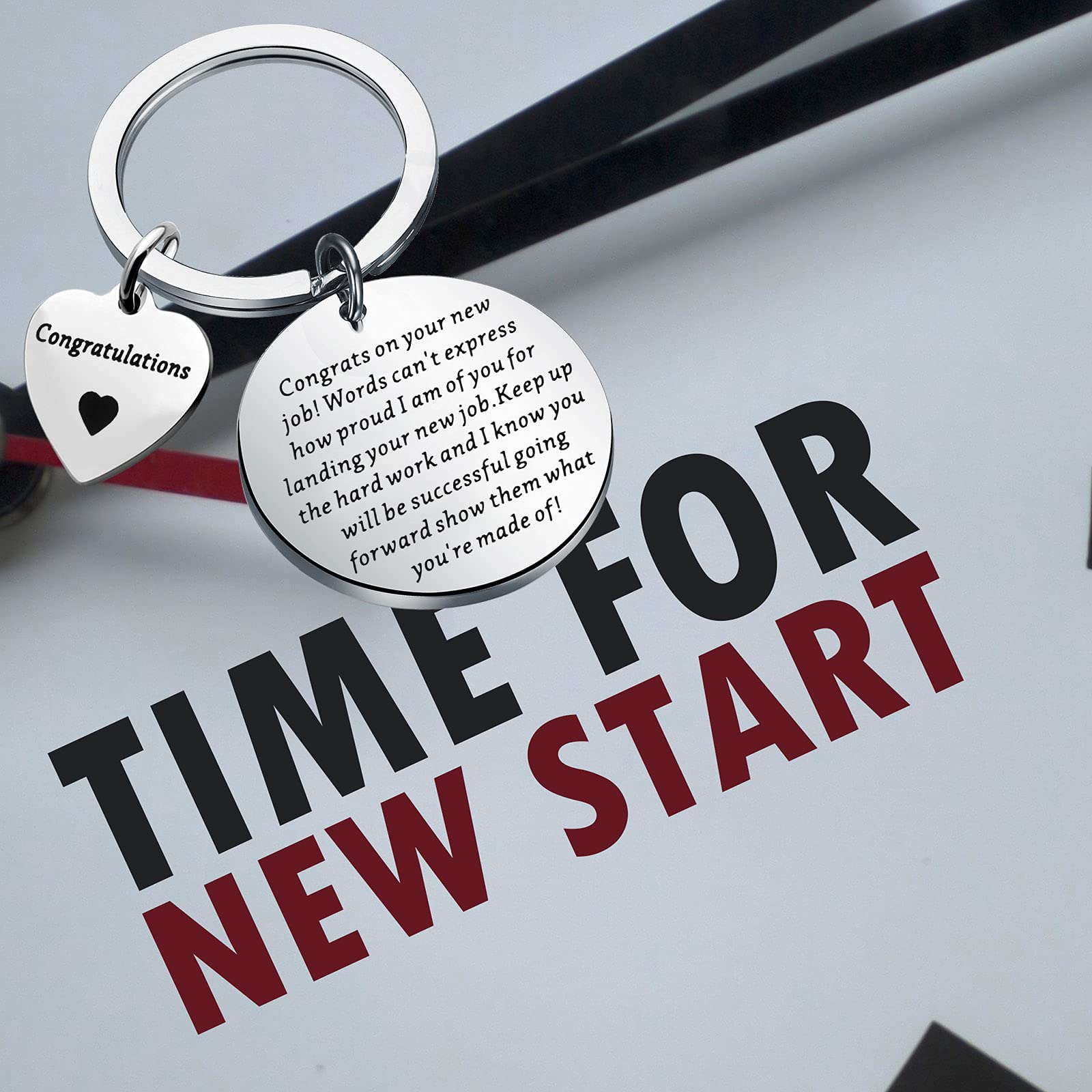 TGBJE New Job Gift Congratulations On Your New Job Keychain Gift Congratulation Gift Coworker Leaving Gift First Job Gift (Congrats new job)