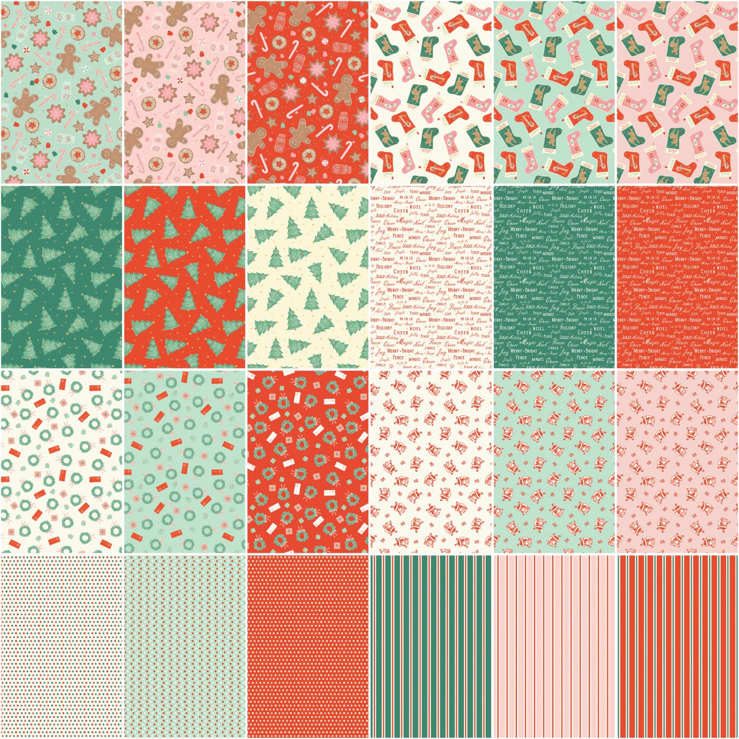 My Mind's Eye Holiday Cheer 24 Fat Quarters Riley Blake Designs FQ-13610-24
