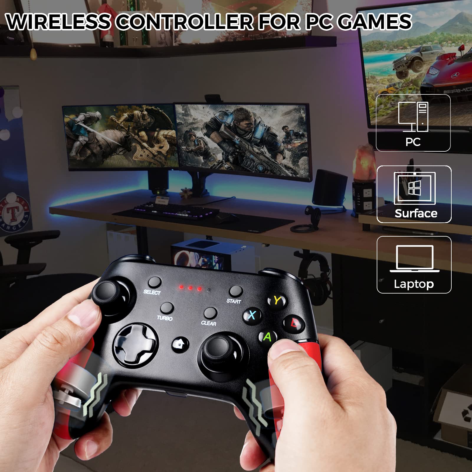 Wuzcon Wireless Controller for iPhone/Android/Windows/macOS/Steam Deck/Switch, Bluetooth Mobile Gaming Controller Gamepad for XBox Cloud Gaming and PS Remote Play