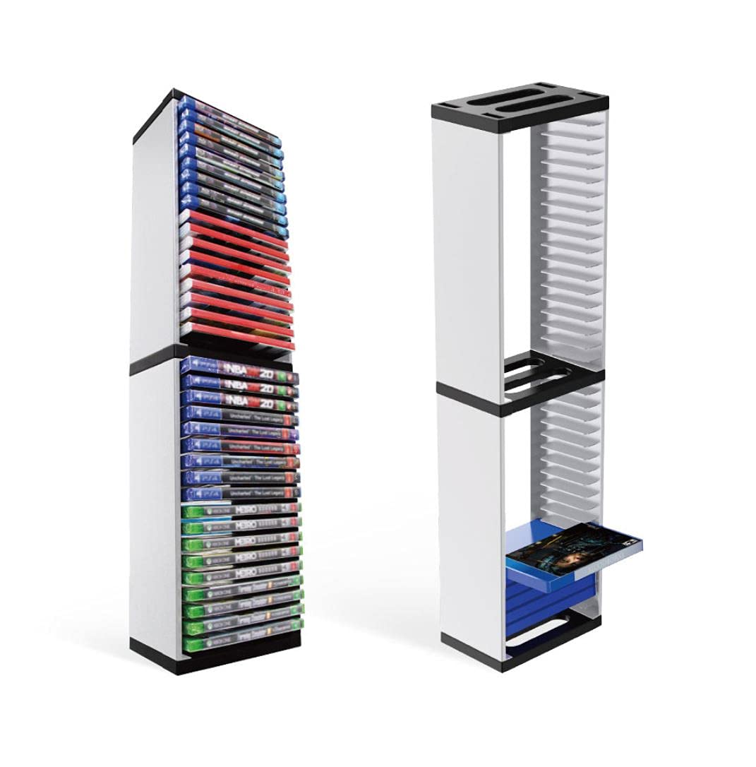 TOYZILLA Game disc storage rack Tower for video games, Play station 5, Xbox