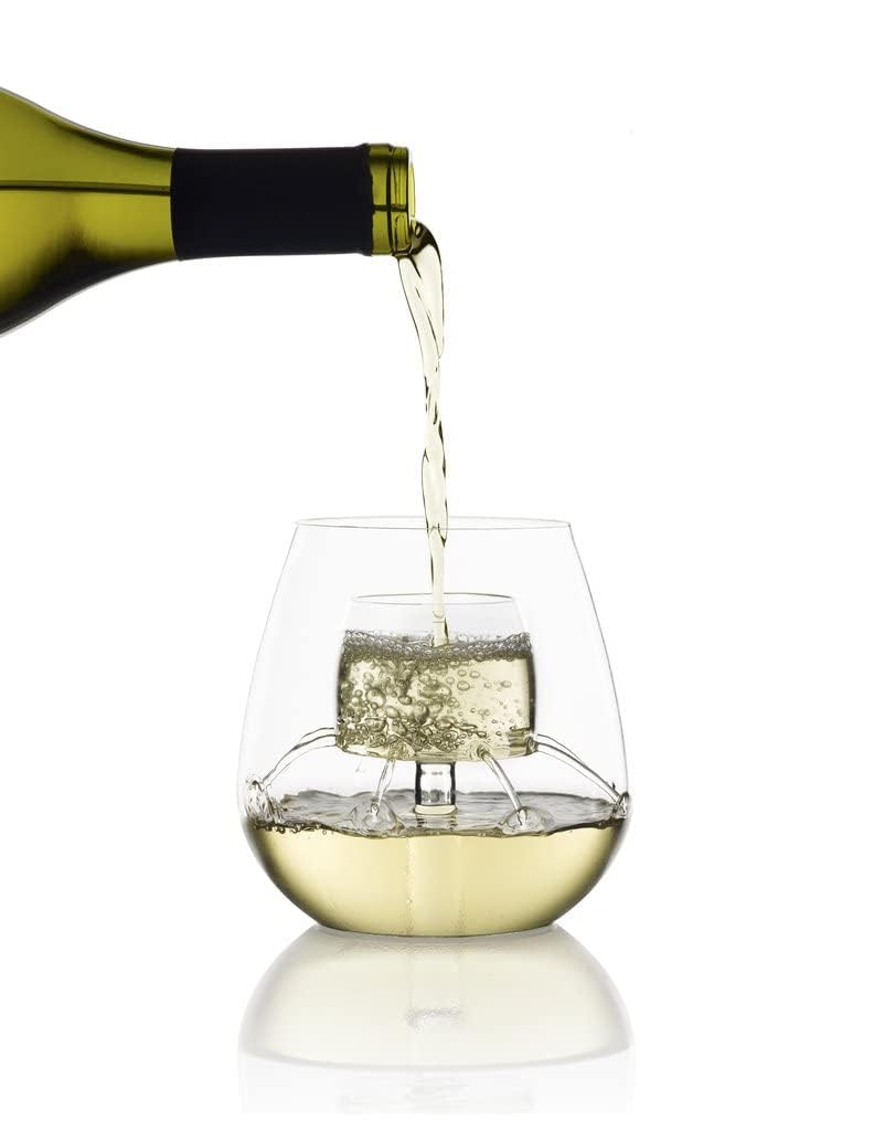 Stemless Aerating Wine Glasses (Set of 2) by Chevalier Collection β Patented Wine Glasses with Built In Aerator