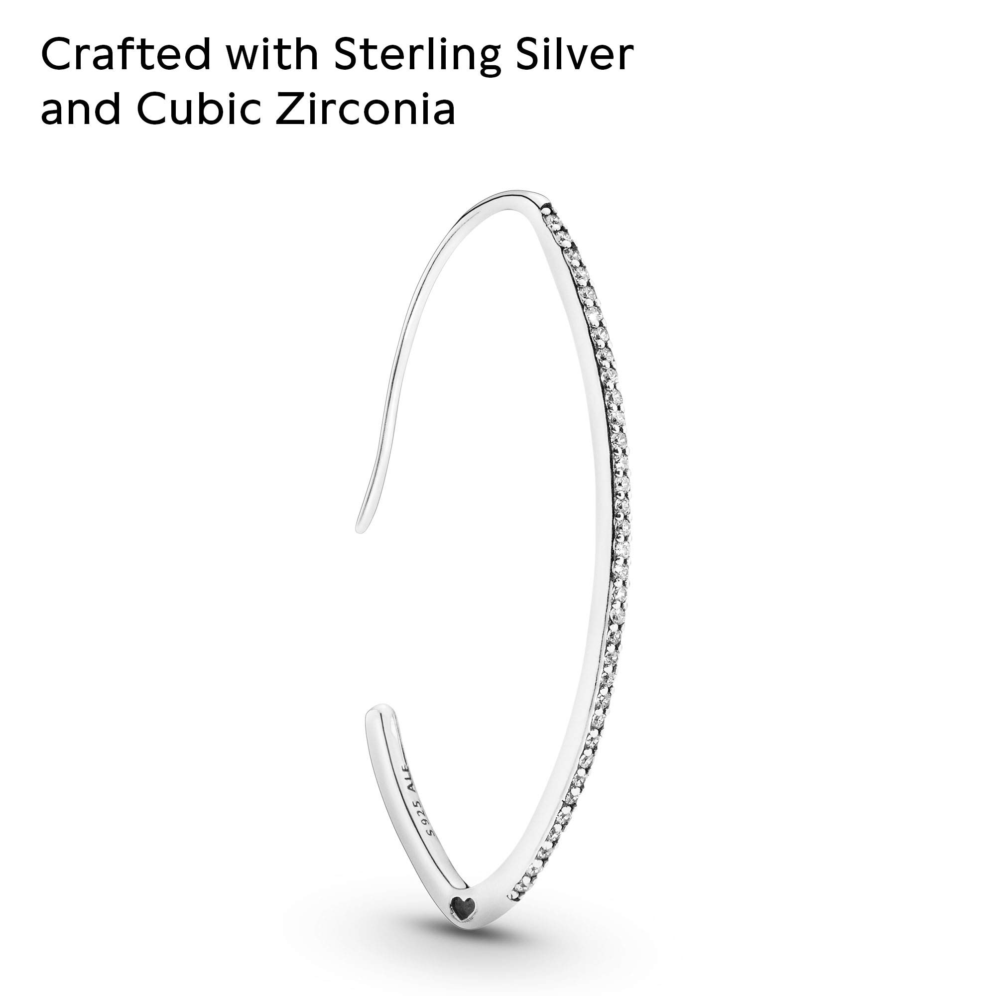 Pandora Jewelry Oval Sparkle Hoop Cubic Zirconia Earrings in Sterling Silver