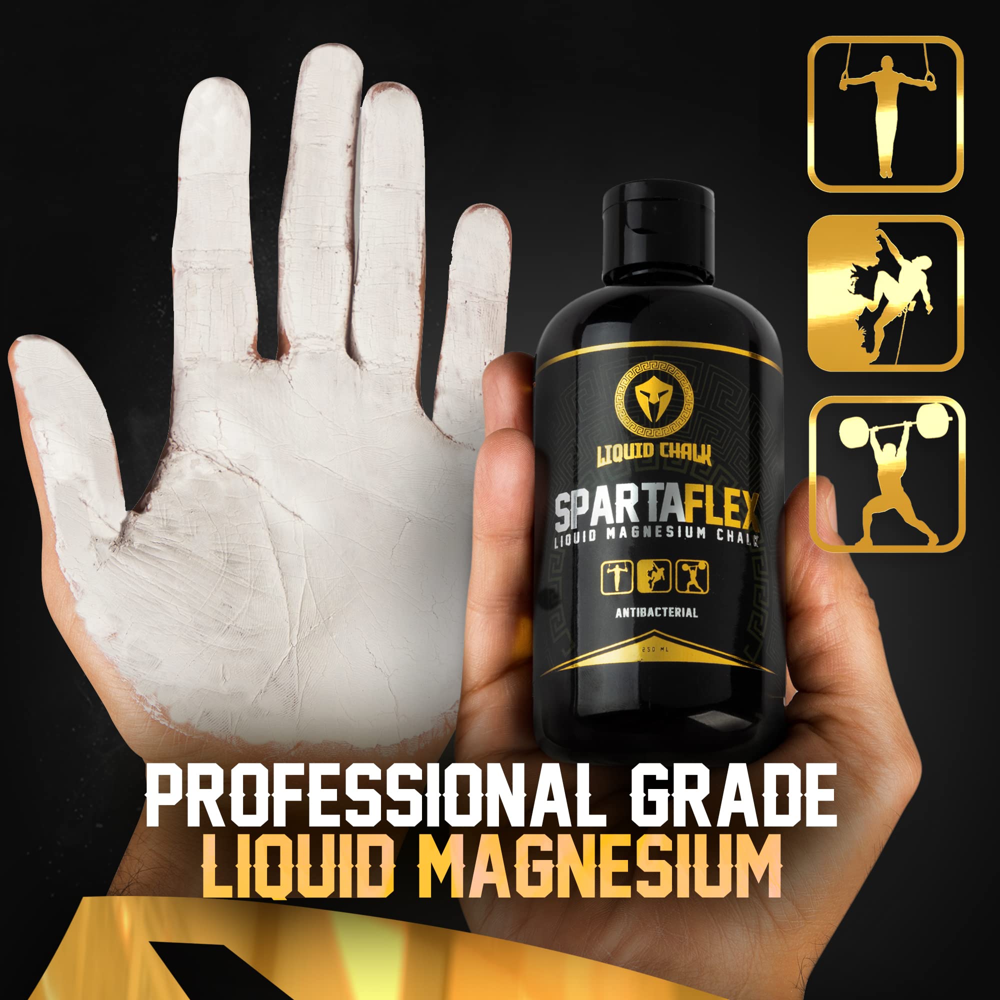 SpartaFlex 8.5 Oz Pro Liquid Chalk for Weightlifting Chalk, Rock Climbing, Gymnastics, Lifting Chalk, Hand Chalk for Weight Lifting, Gym Chalk for Powerlifting, Liquid Grip Liquid Chalk Climbing