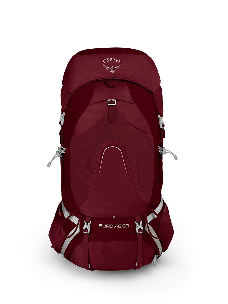 Osprey Aura AG 50 Women's Backpacking Backpack, Gamma Red , Small