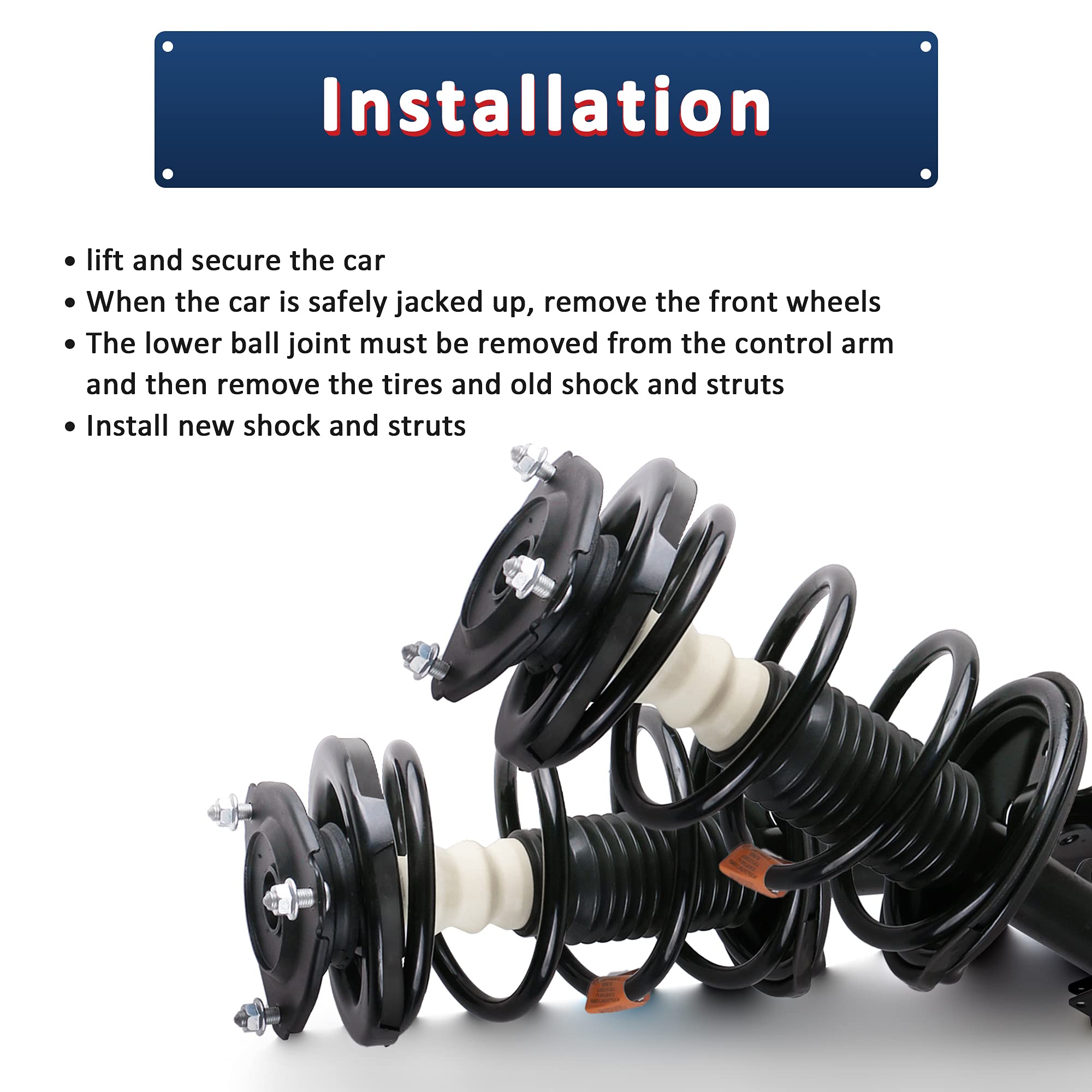 MOSTPLUS 172378 172379 Front Complete Strut Assemblies Compatible for Nissan Sentra 2007 2008 2009 2010 2011 2012 Sedan 2.0L (Set of 2)