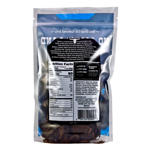 No Man’s Land BLACK PEPPER Beef Jerky High Protein Free Low Calorie Low Carb Beef Snack 8.5oz Bag…