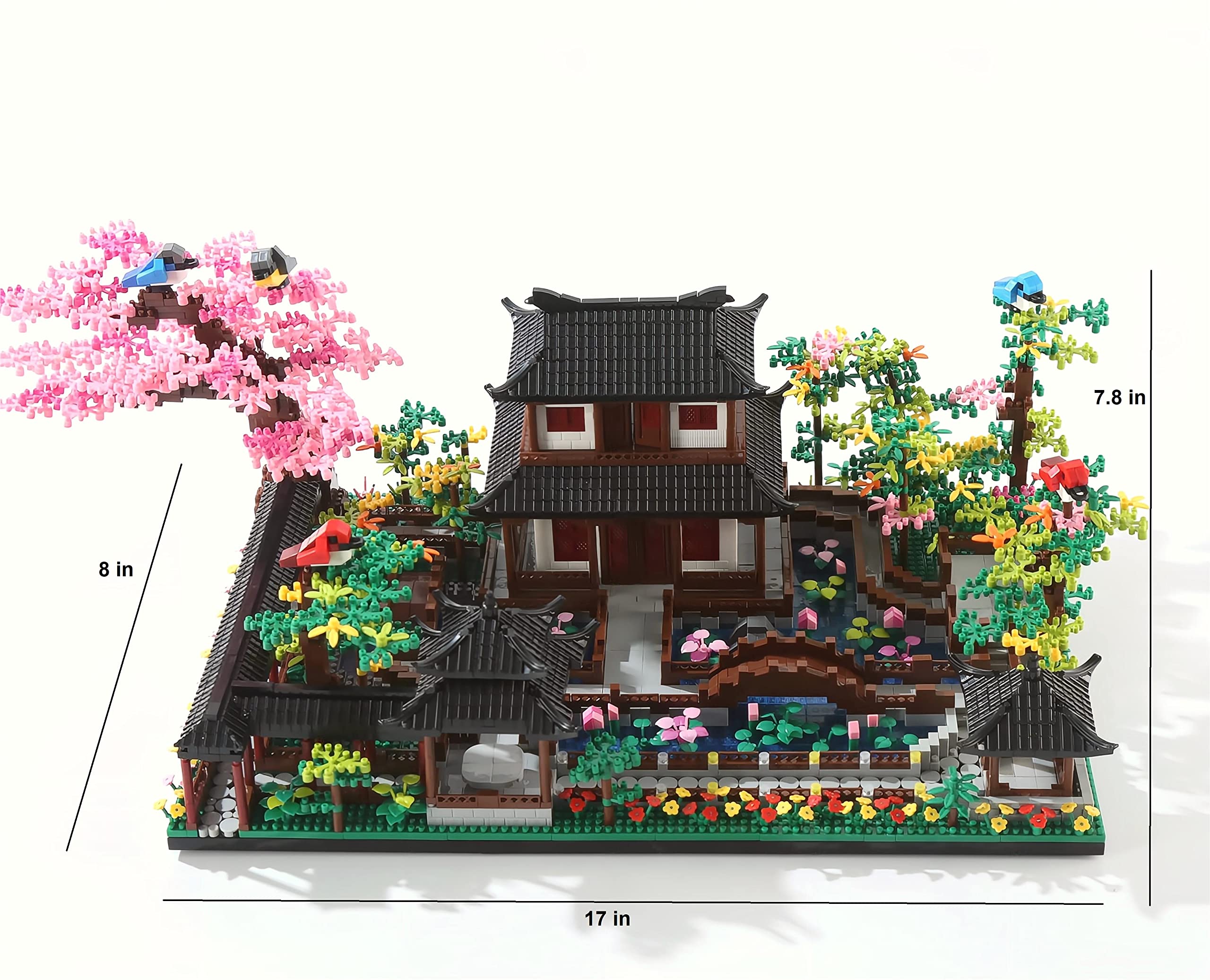 Yushinv 4997 PCS Cherry Blossom Tree Building Set with Gift Box, Original Scene Music Cherry Bonsai Tree Building Sets(Type :Symphony), Sakura Tree House Building Kit, Cherry Bonsai Tree Building Set